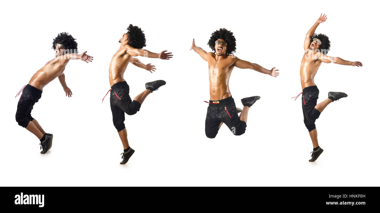 Collage of dancers isolated on white background Stock Photo - Alamy