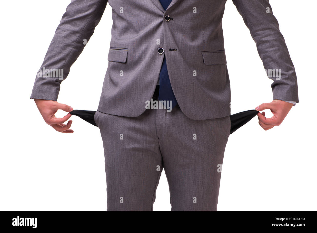 Bankrupt businessman isolated on white background Stock Photo - Alamy