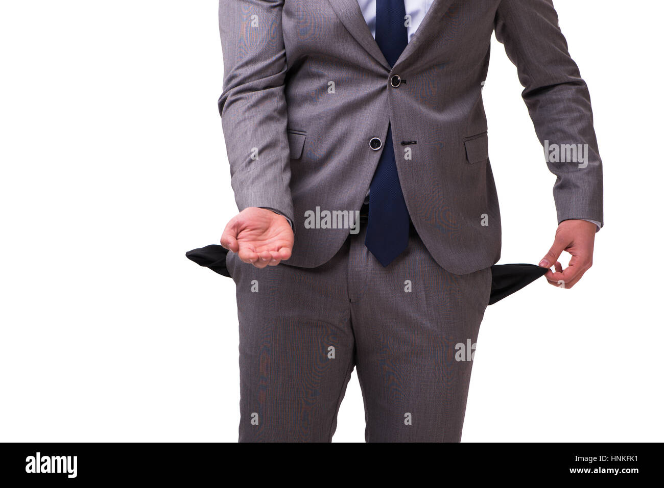 Bankrupt businessman isolated on white background Stock Photo - Alamy