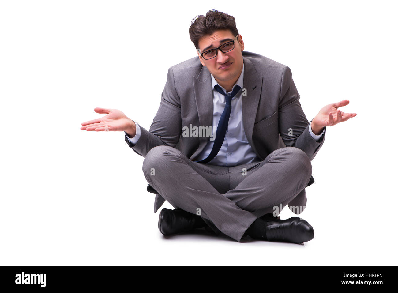Bankrupt businessman isolated on white background Stock Photo - Alamy