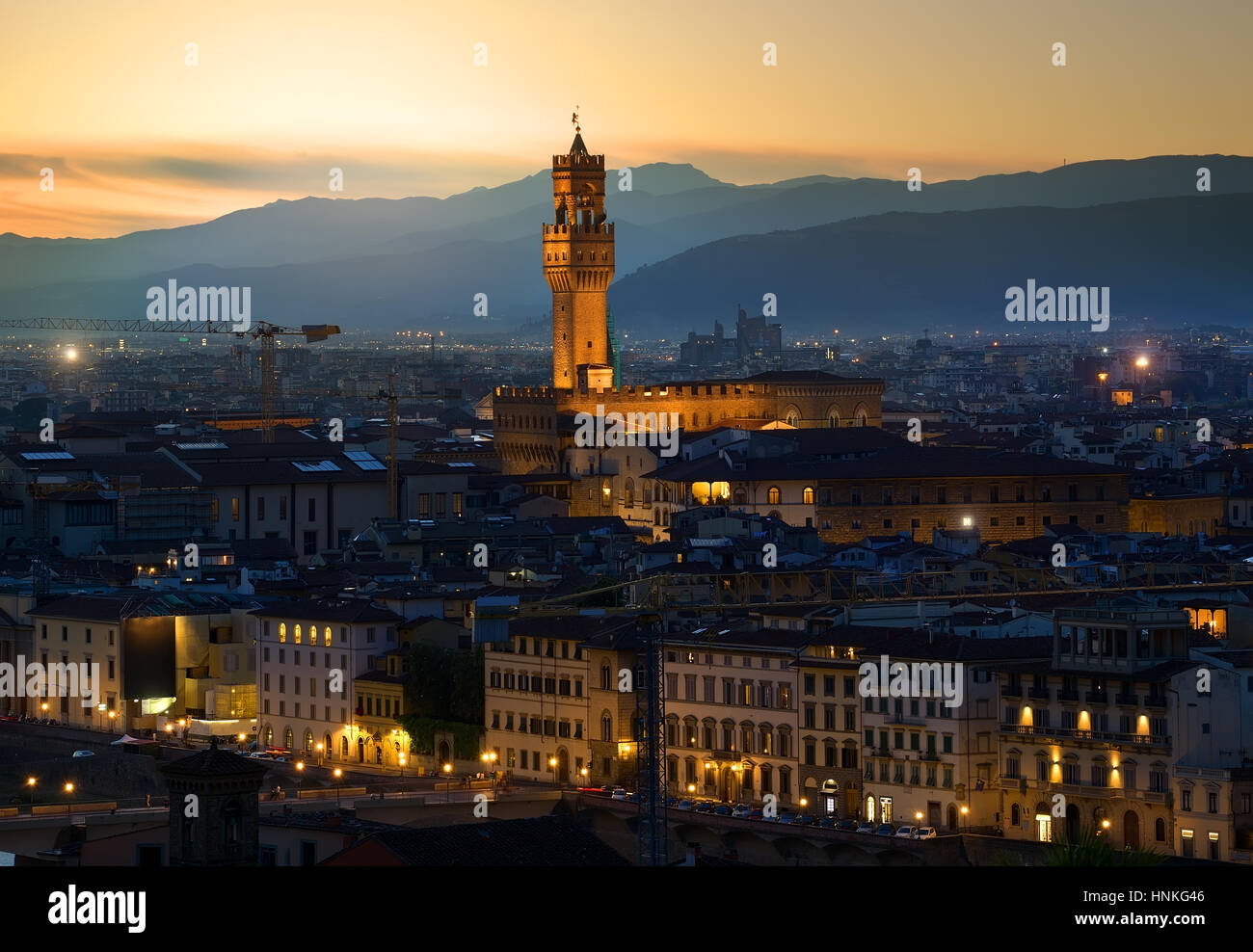 Aerial view on Florence in early morning, Italy Stock Photo - Alamy