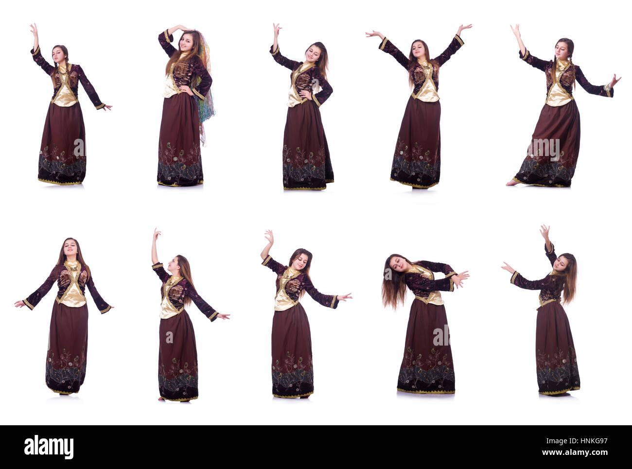 Young lady dancing traditional azeri dance Stock Photo - Alamy