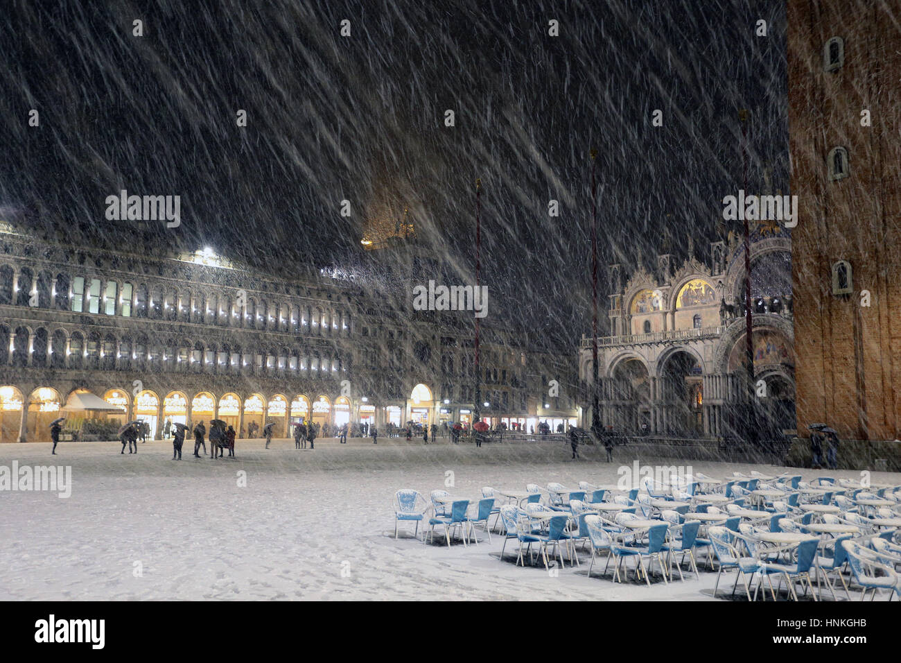 Heavy snow falls in Venice, Italy Featuring: Atmosphere Where: Venice ...