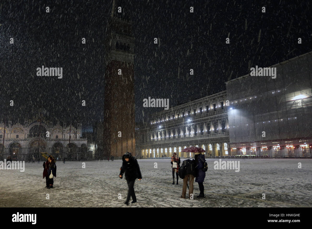 Heavy snow falls in Venice, Italy Featuring: Atmosphere Where: Venice ...