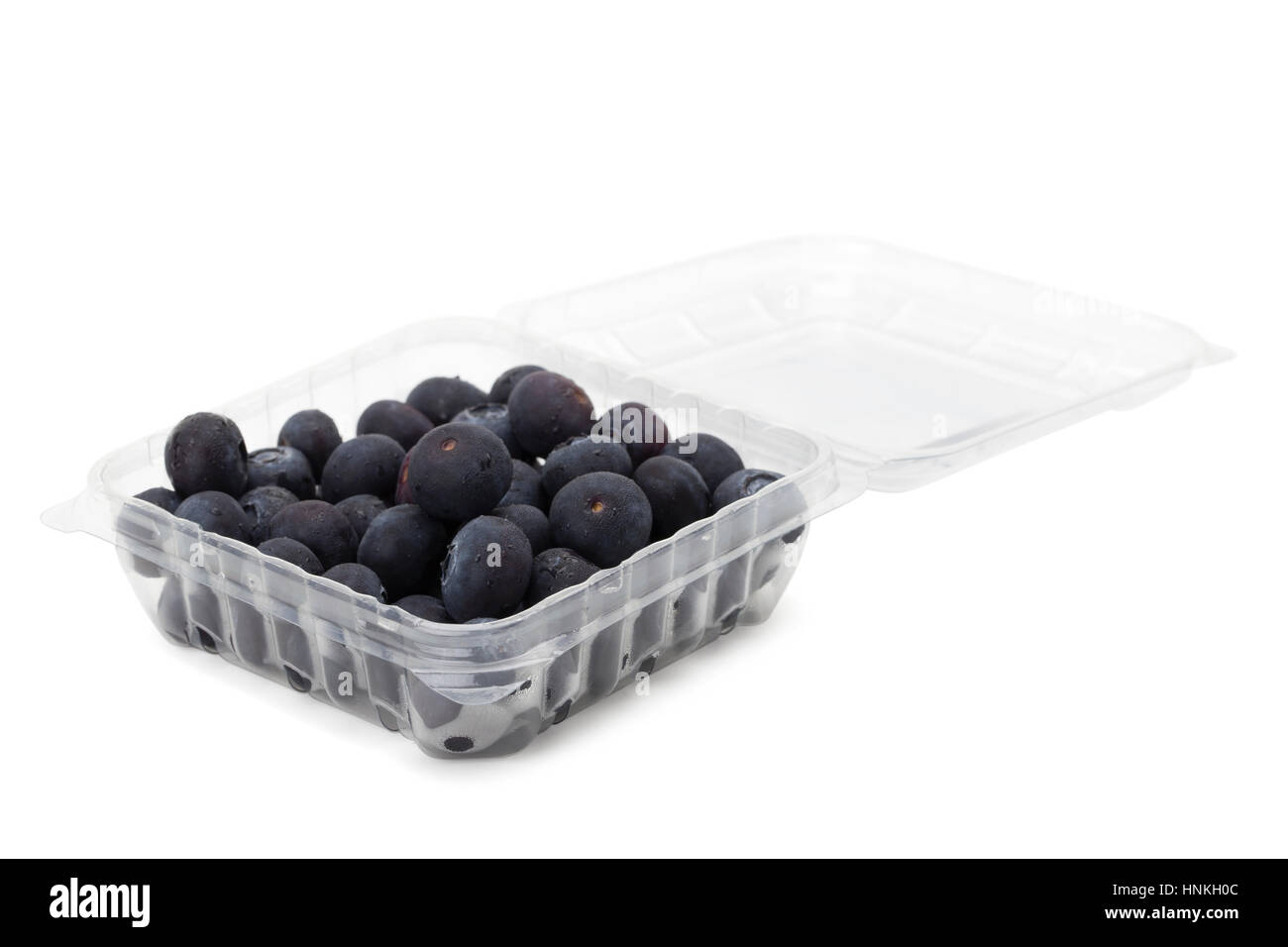 blueberry in plastic package isolated on white background with clipping ...