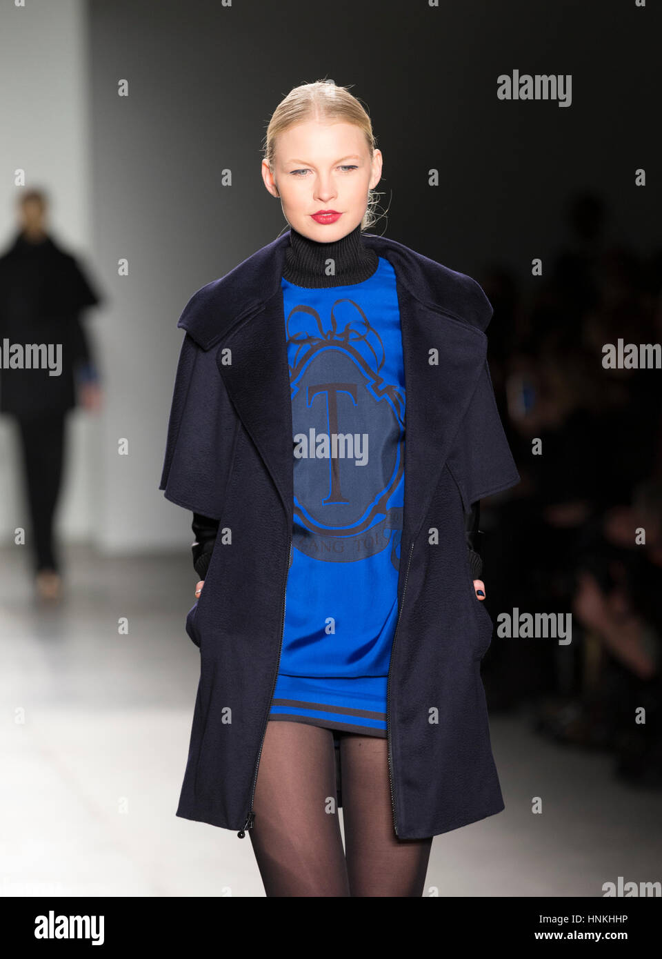 New York, United States. 13th Feb, 2017. Model walks runway for Zang ...