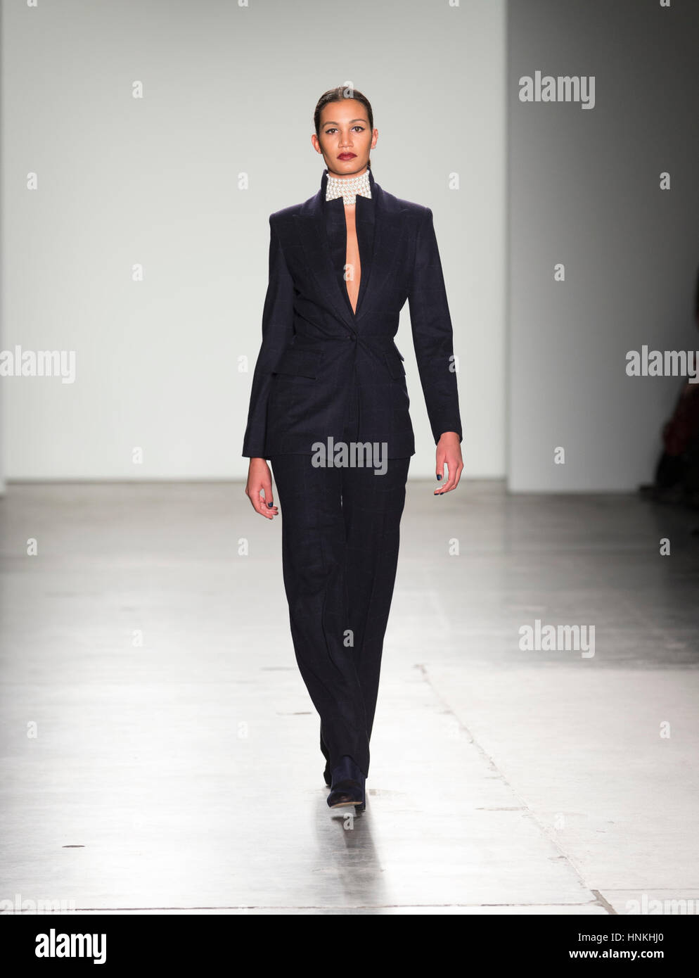 New York, United States. 13th Feb, 2017. Model walks runway for Zang ...