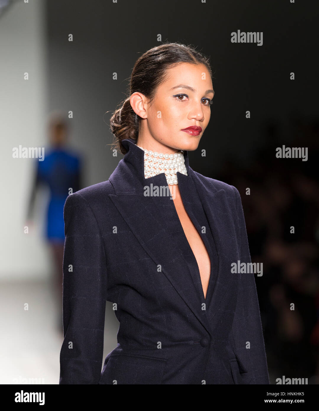 New York, United States. 13th Feb, 2017. Model walks runway for Zang ...