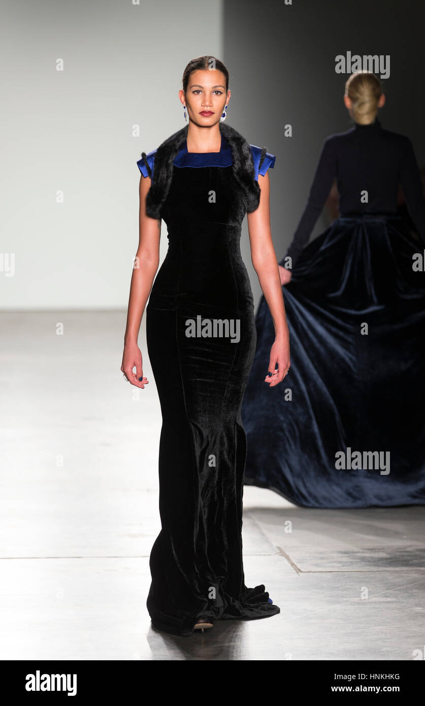 New York, United States. 13th Feb, 2017. Model walks runway for Zang ...