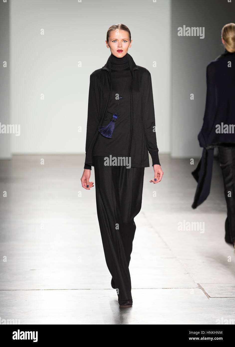 New York, United States. 13th Feb, 2017. Model walks runway for Zang ...