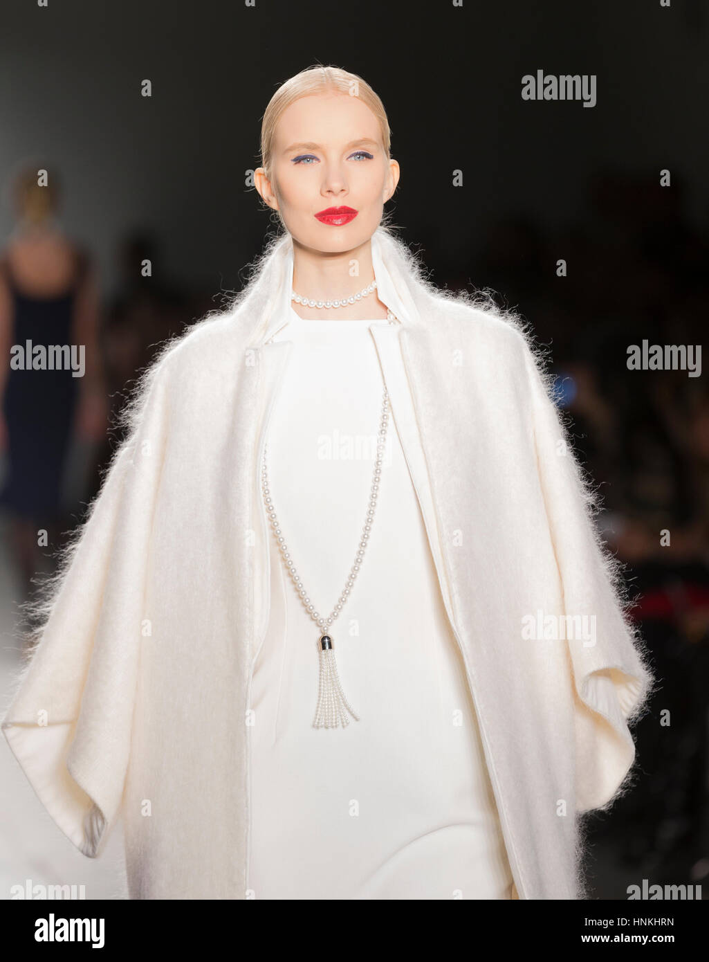 New York, United States. 13th Feb, 2017. Model walks runway for Zang ...