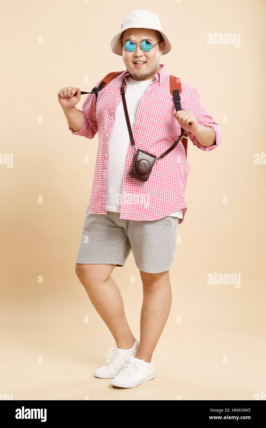 Young fat man travel Stock Photo - Alamy