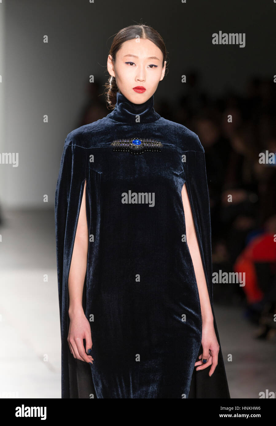 New York, United States. 13th Feb, 2017. Model walks runway for Zang ...