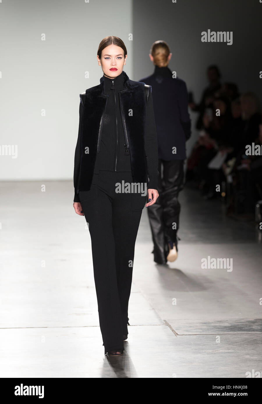 New York, United States. 13th Feb, 2017. Model walks runway for Zang ...