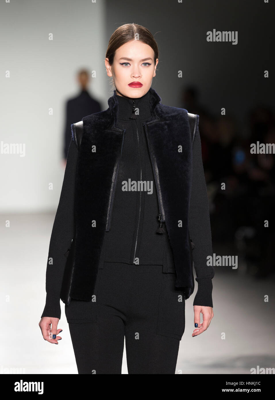 New York, United States. 13th Feb, 2017. Model walks runway for Zang ...