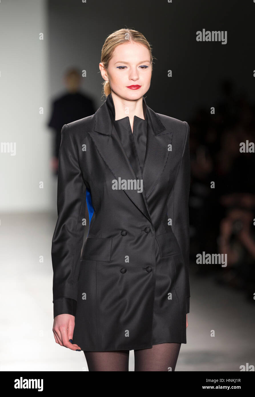New York, United States. 13th Feb, 2017. Model walks runway for Zang ...