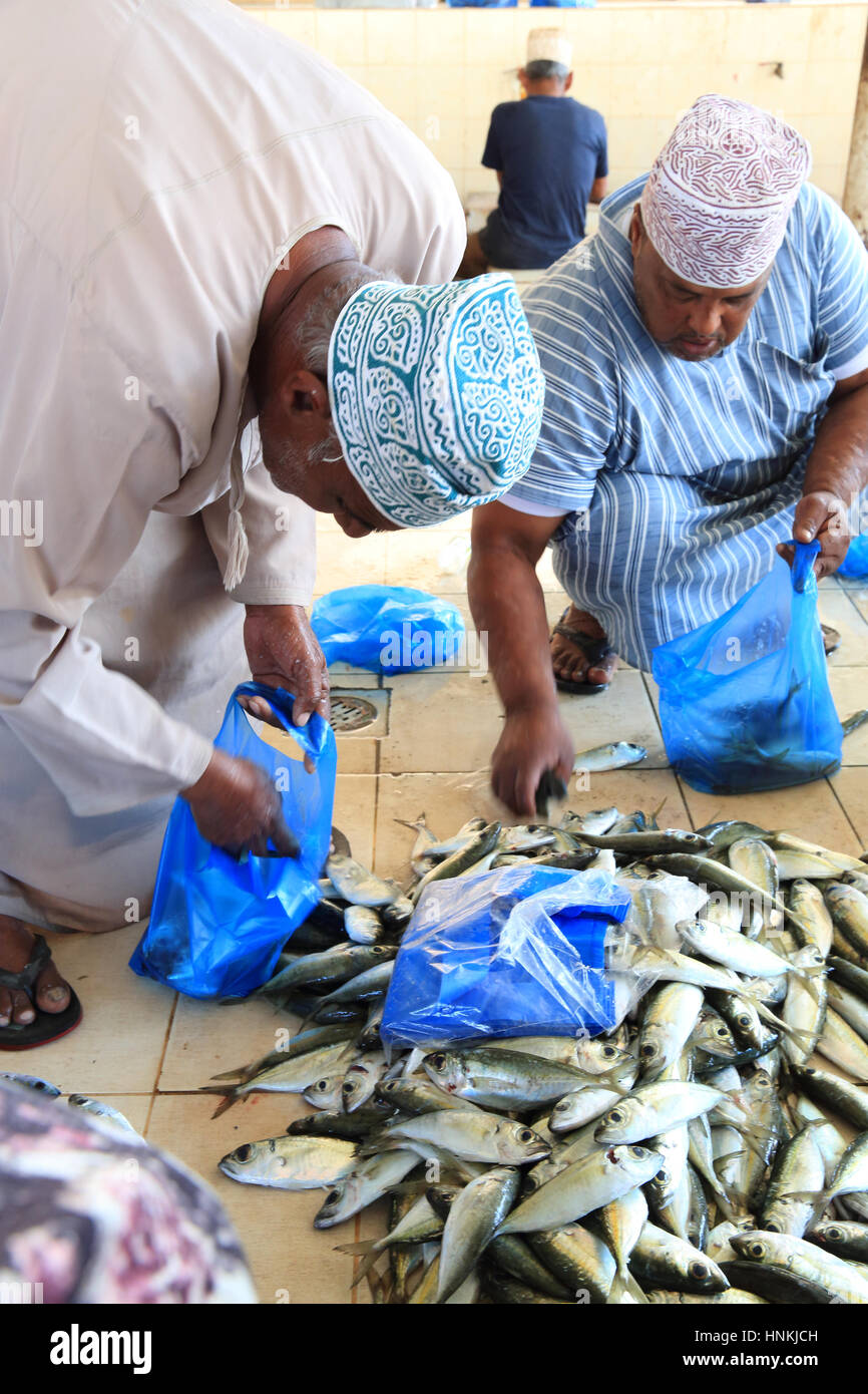 The fish souk, in Muttrah, in Muscat, the capital of the Suktanate of ...
