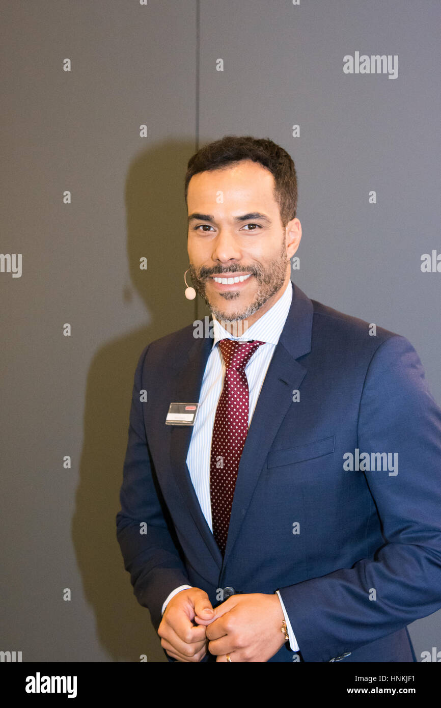 Frankfurt, Germany. 13th Feb, 2017. AMBIENTE: Presenter / Actor Patrick ...