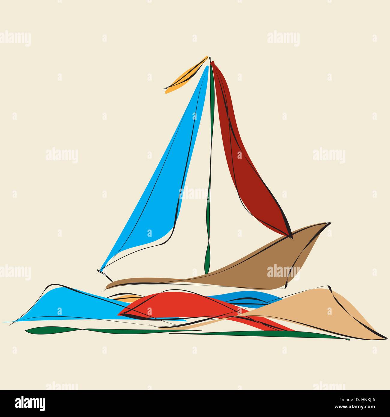 Blue sea waves in boat Stock Vector Images - Alamy