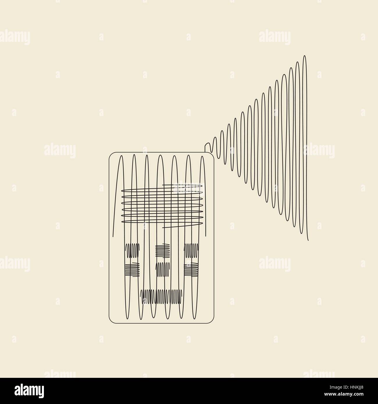 Electromagnetic waves phone Stock Vector Images - Alamy