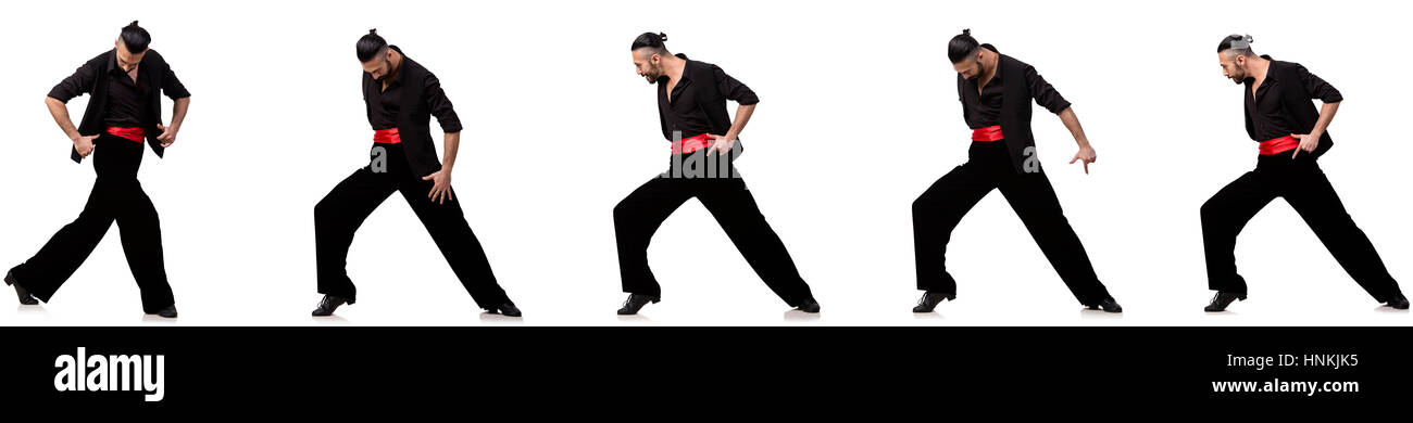 Spanish dancer in various poses on white Stock Photo - Alamy