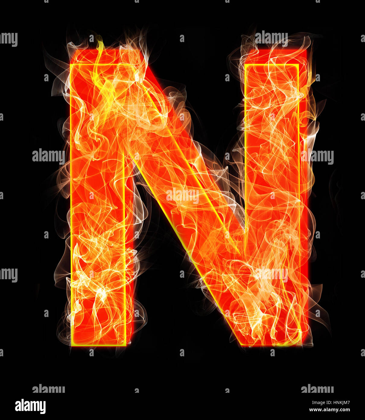 Burning letters as alphabet type Stock Photo - Alamy