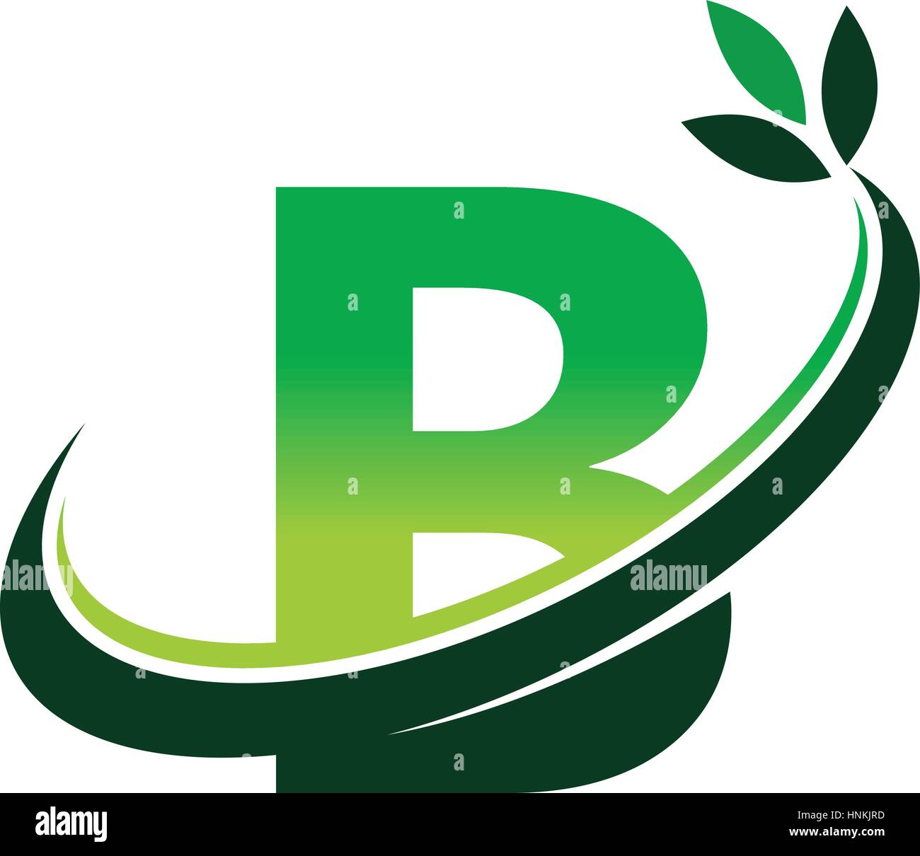 Swoosh Leaf Letter B Stock Vector Image & Art - Alamy