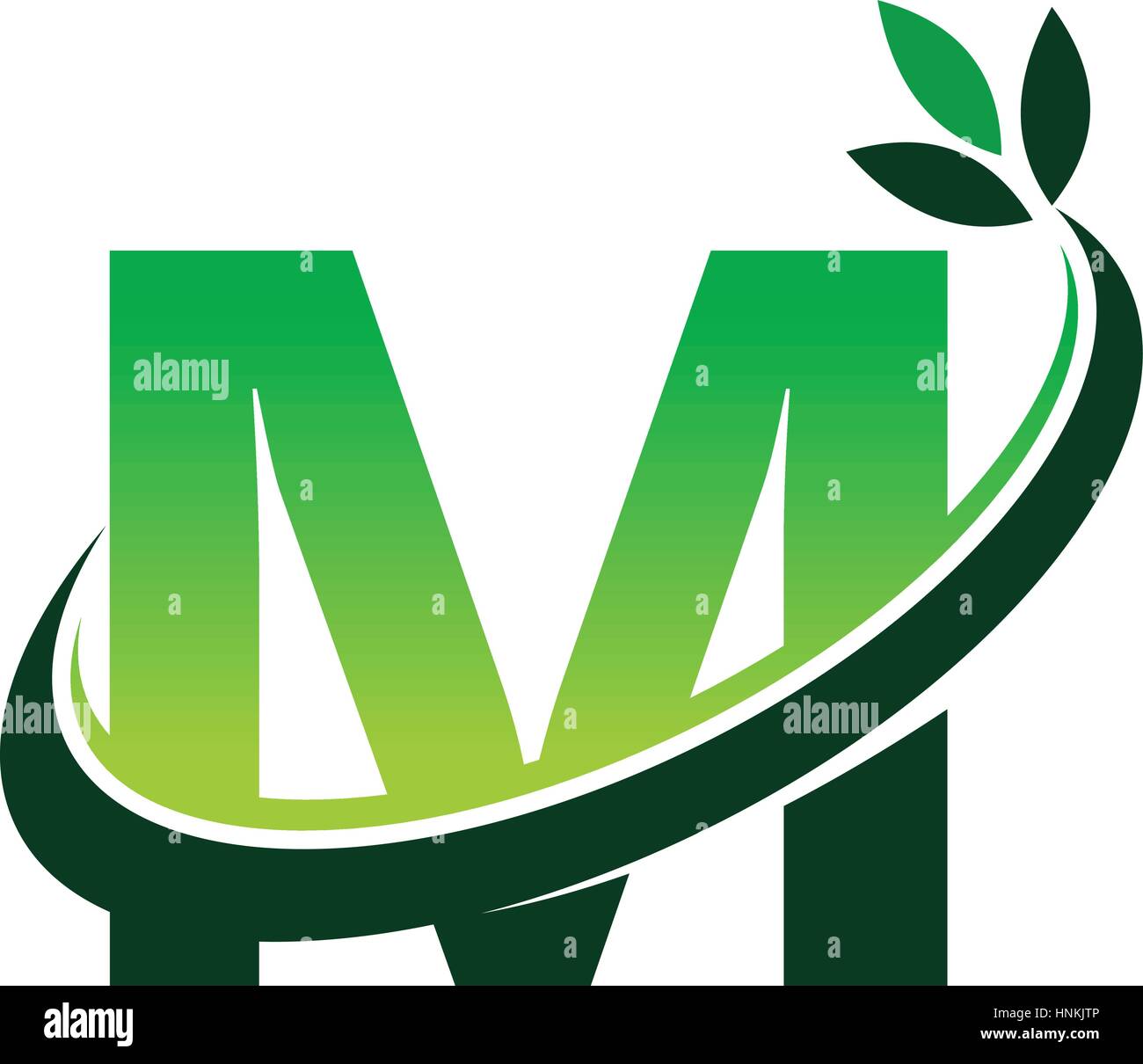 Swoosh Leaf Letter M Stock Vector Image & Art - Alamy
