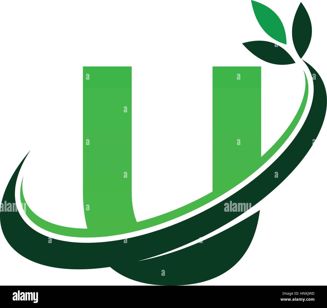 Swoosh Leaf Letter U Stock Vector Image & Art - Alamy