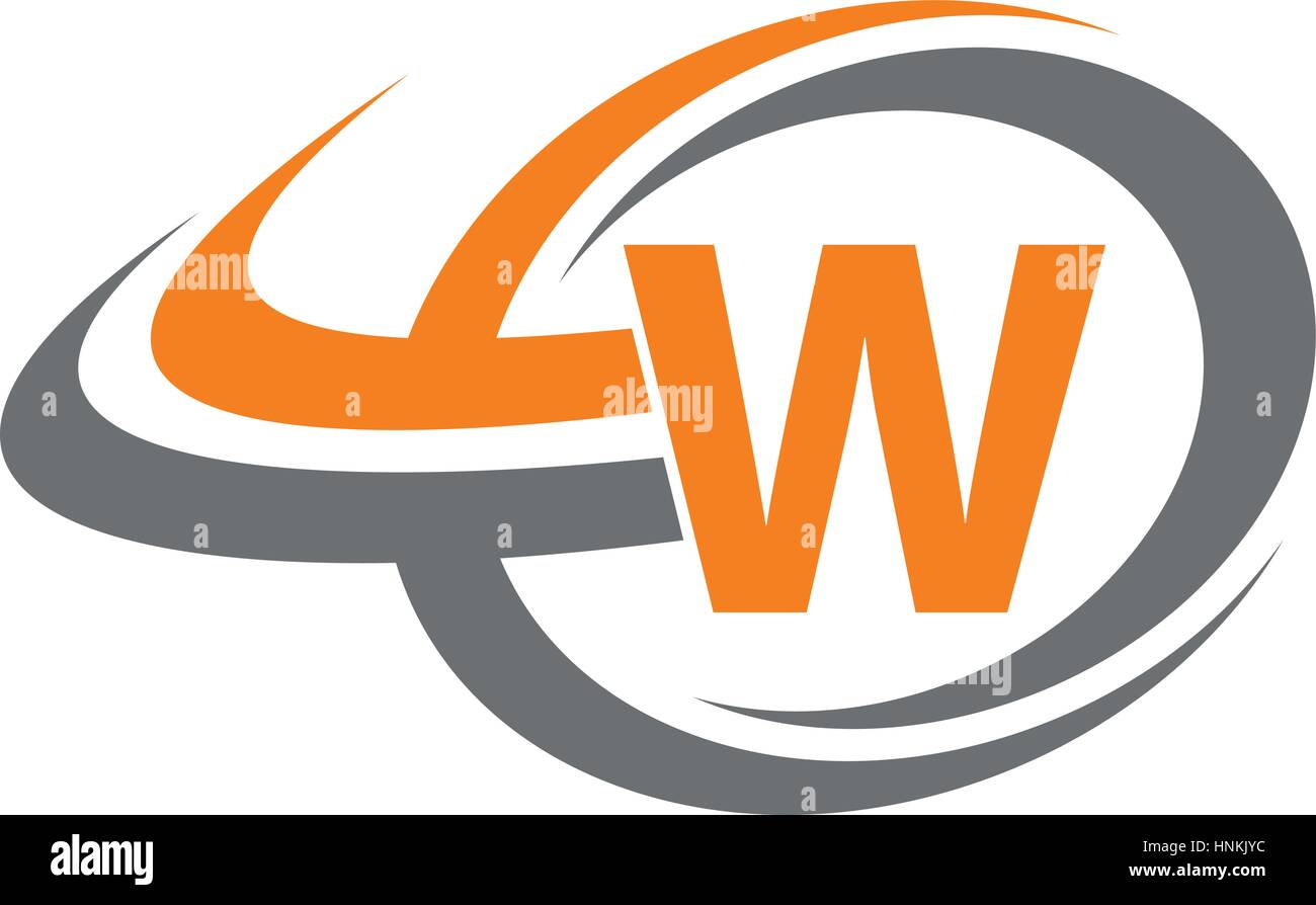 swoosh Center Letter W Stock Vector Image & Art - Alamy