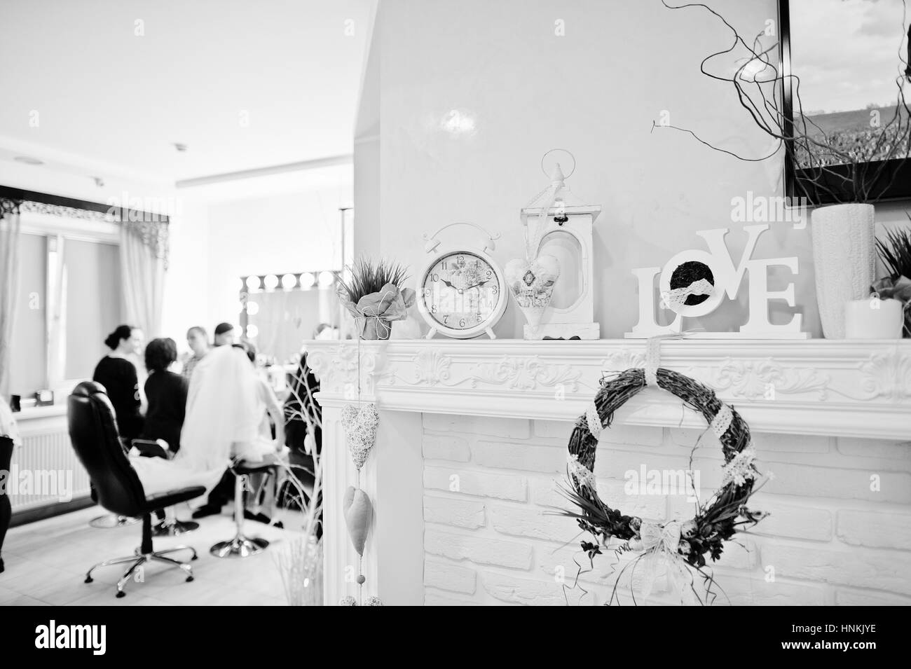 Wreath heart on black Black and White Stock Photos & Images - Alamy