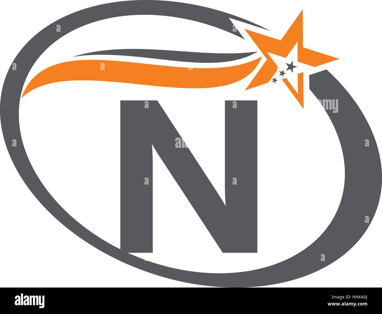 Star Swoosh Letter N Stock Vector Image & Art - Alamy