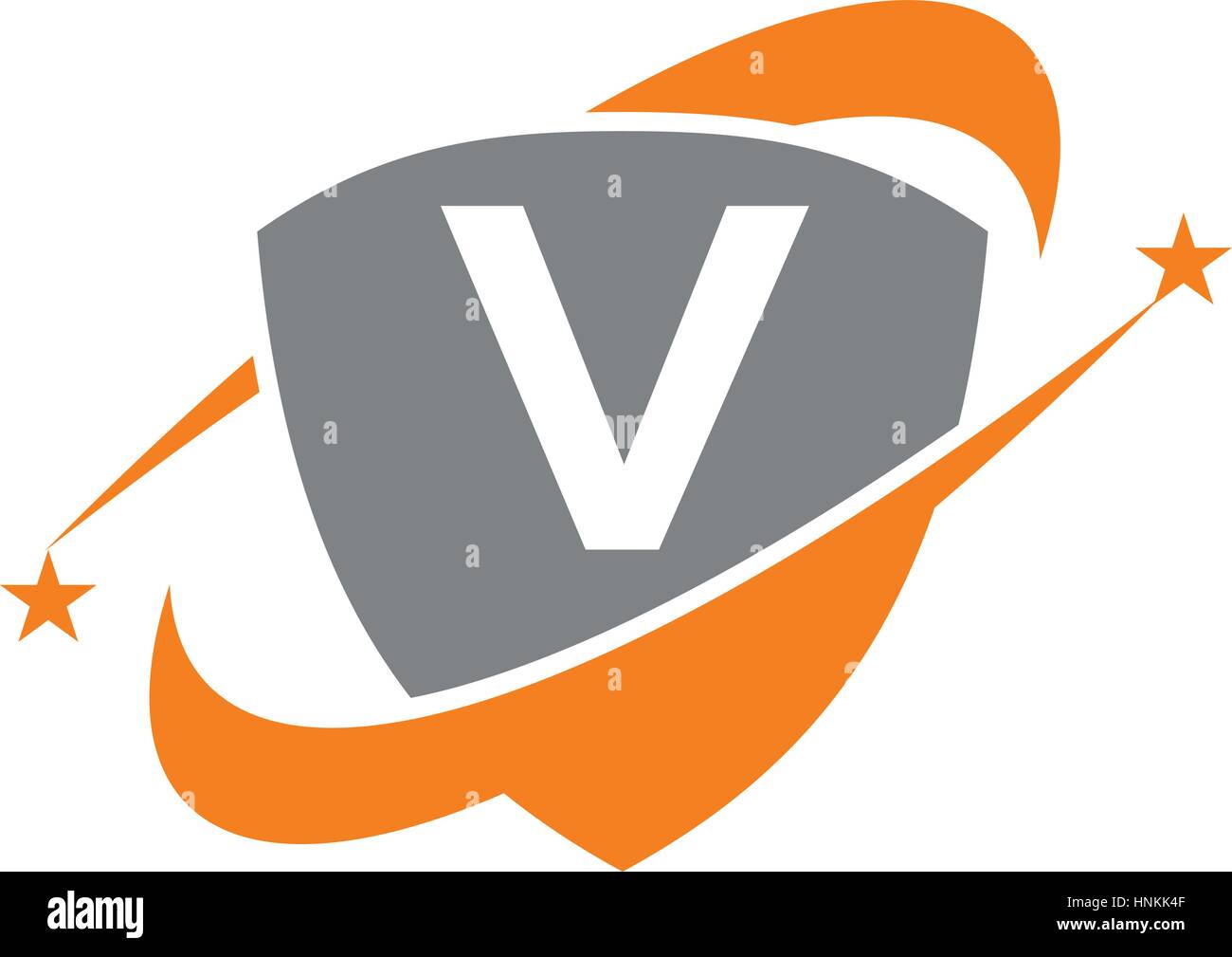 Shield Star Swoosh Initial V Stock Vector Image & Art - Alamy