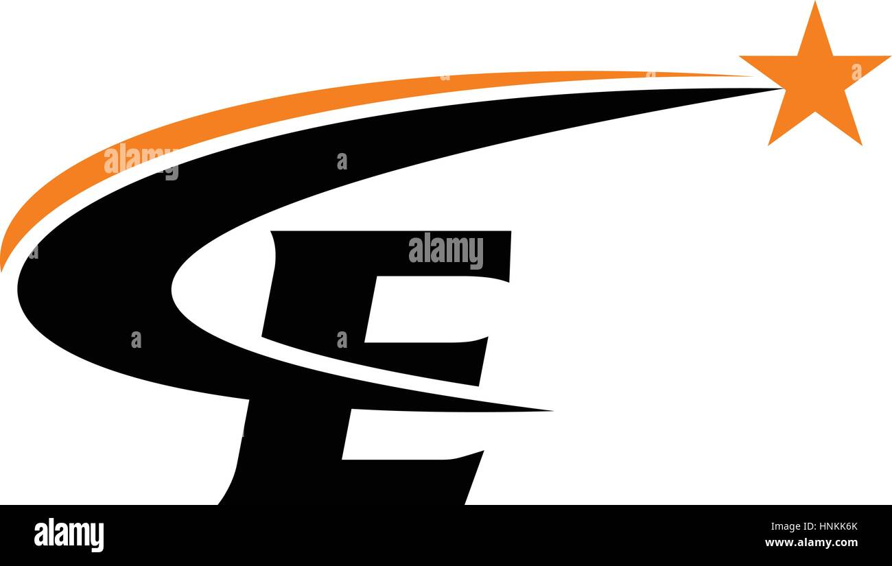 Star Swoosh Letter E Stock Vector Image & Art - Alamy