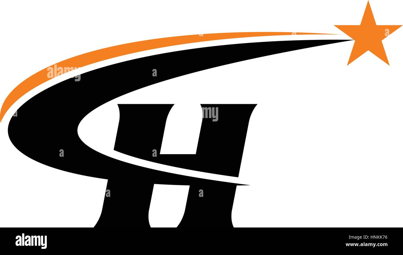 Star Swoosh Letter H Stock Vector Image & Art - Alamy