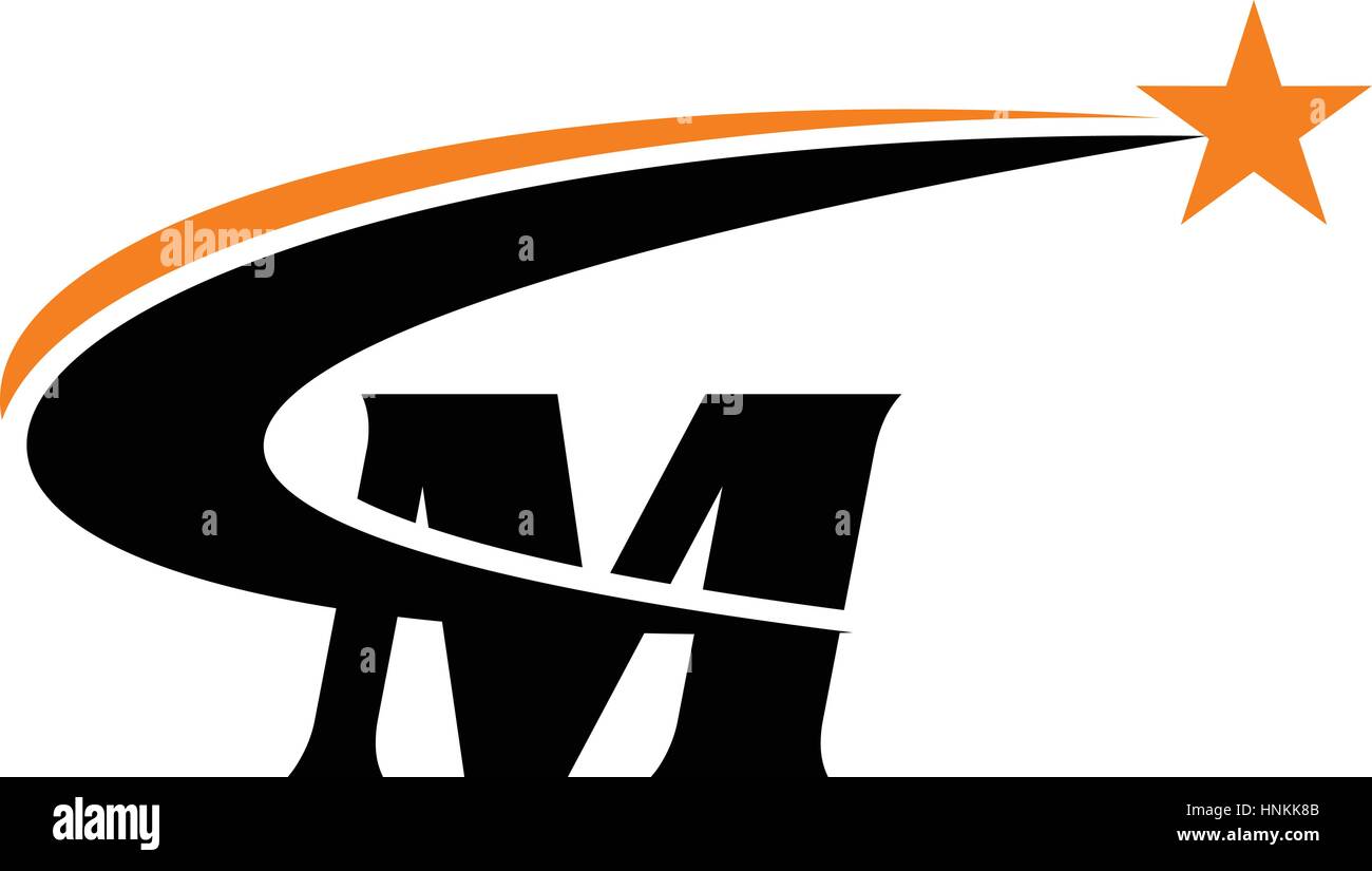 Star Swoosh Letter M Stock Vector Image & Art - Alamy