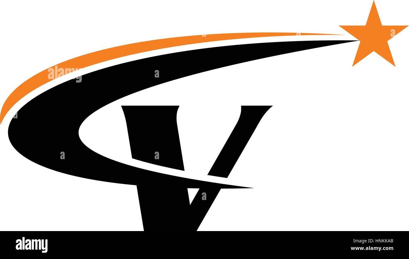 Star Swoosh Letter V Stock Vector Image & Art - Alamy