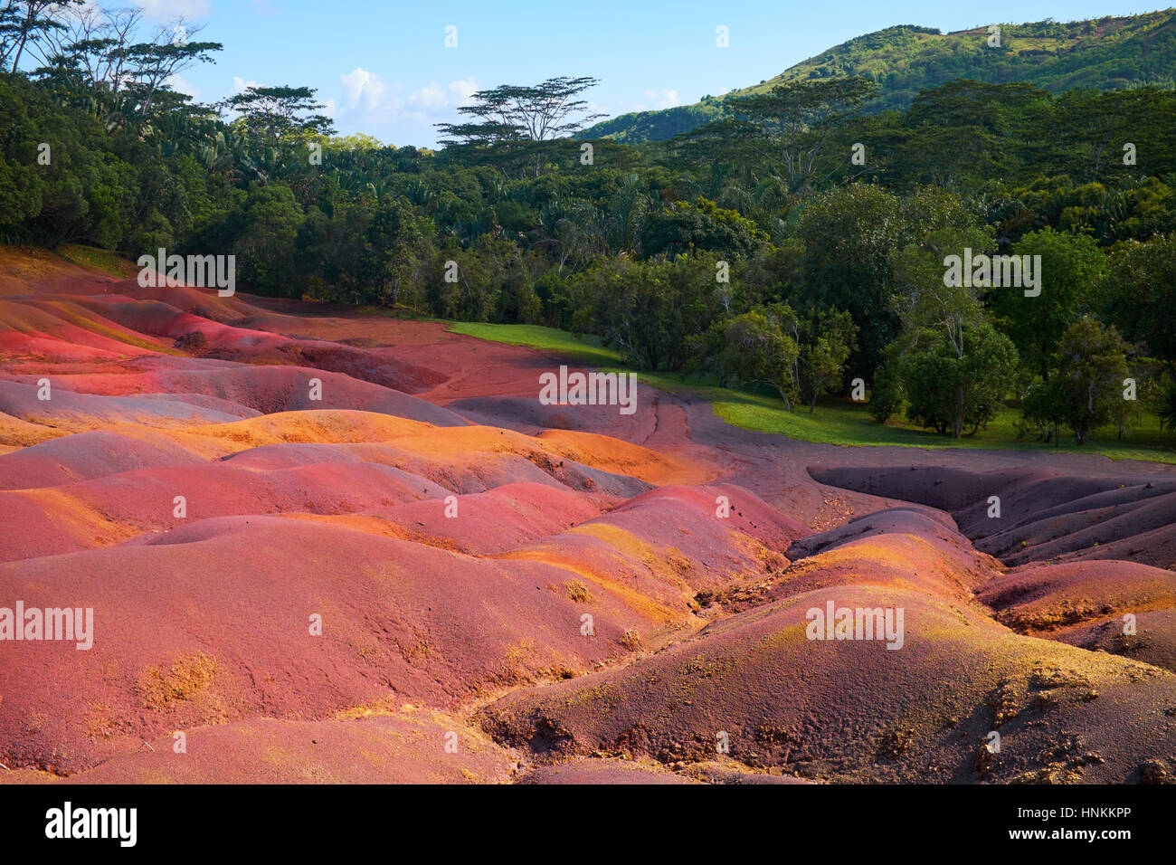 Chamarel seven coloured earths on Mauritius island Stock Photo - Alamy