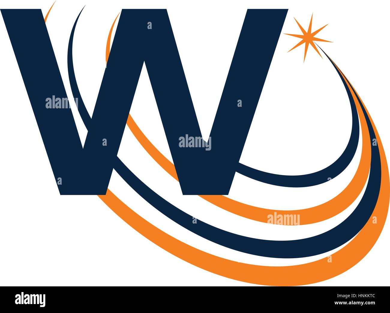 Star Swoosh Letter W Stock Vector Image & Art - Alamy