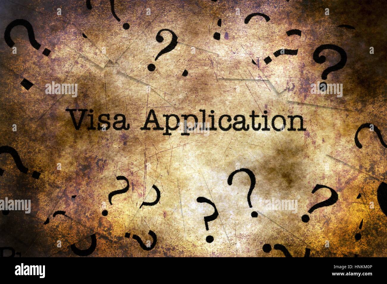 Visa application text on grunge background Stock Photo - Alamy