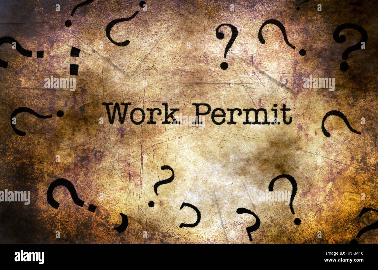 Work permit text on grunge background Stock Photo - Alamy