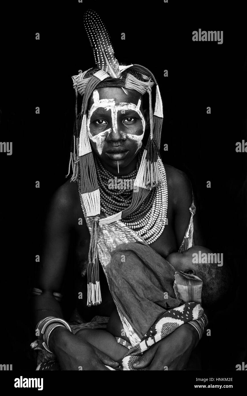 Karo tribe Black and White Stock Photos & Images - Alamy