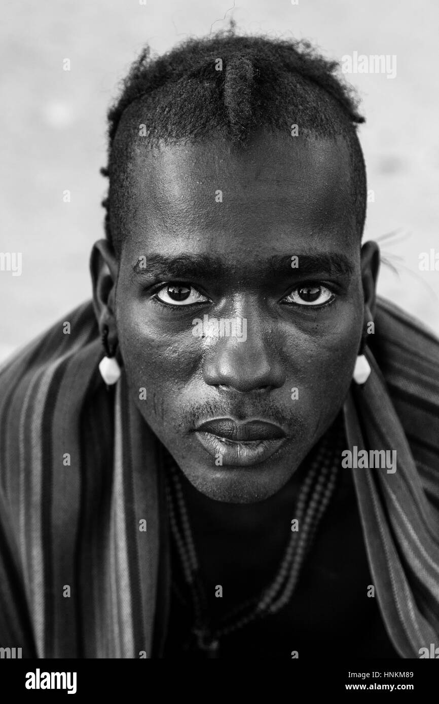 Portrait Of A Hamer Man At The Turmi Monday Market, Turmi, Omo Valley ...