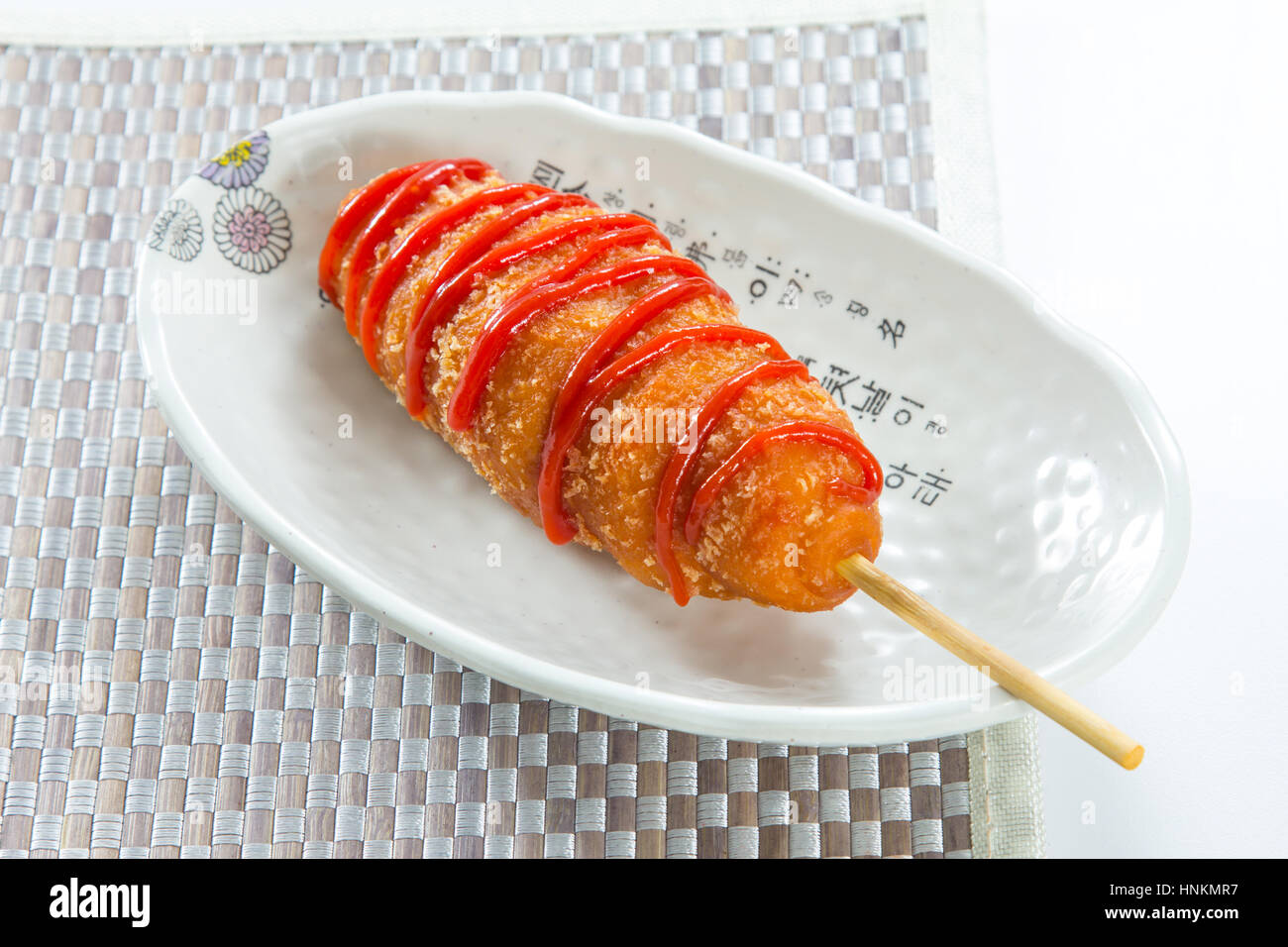 deep fried hot dog Stock Photo - Alamy