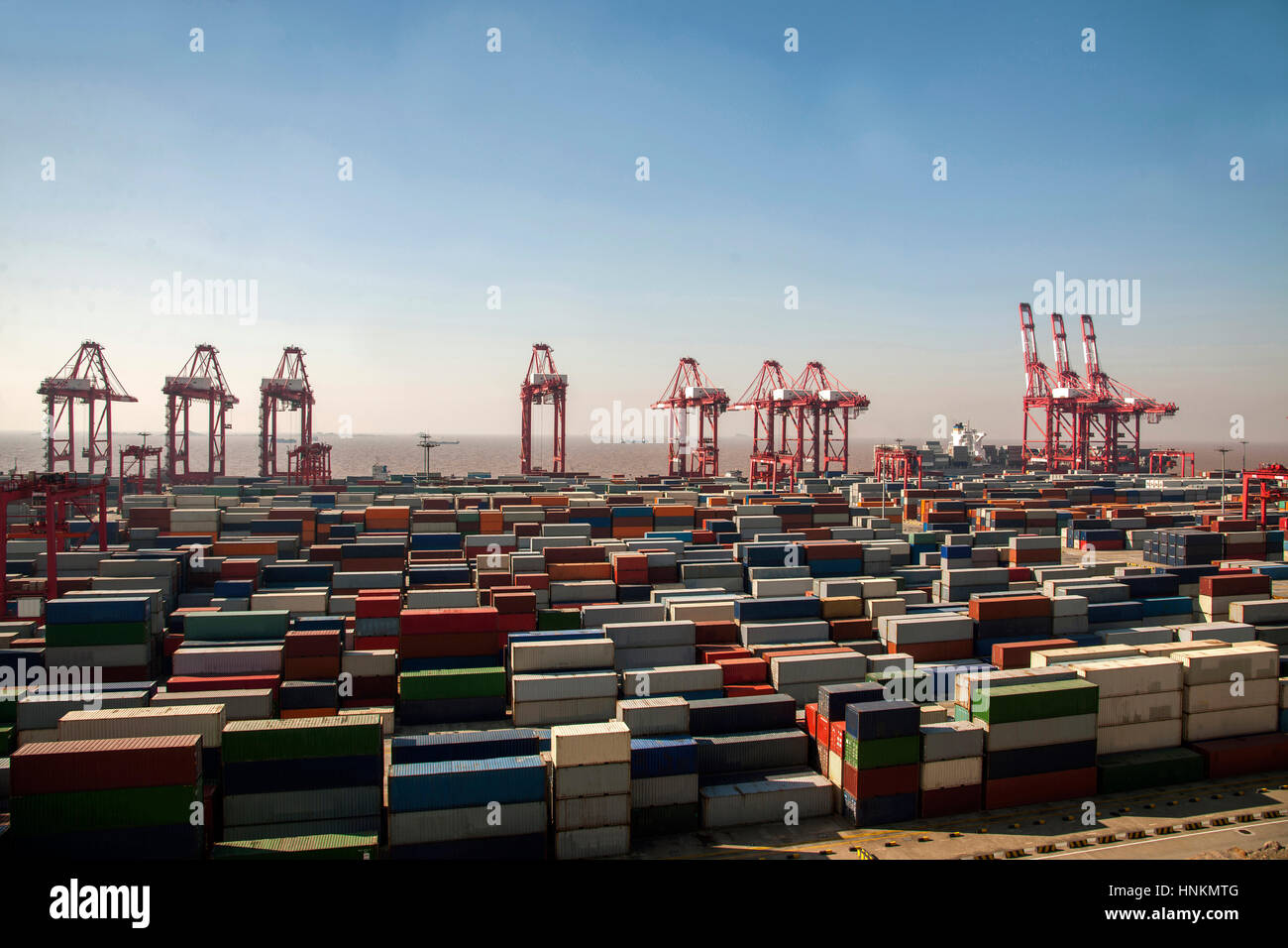 Blurred industry container port hi-res stock photography and images - Alamy
