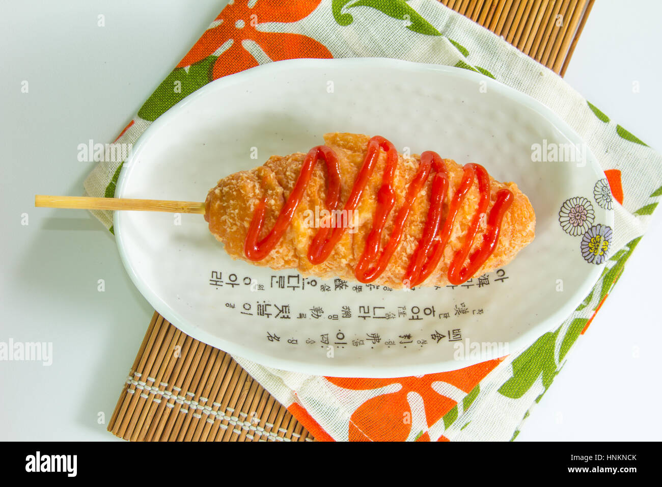 deep fried hot dog Stock Photo - Alamy