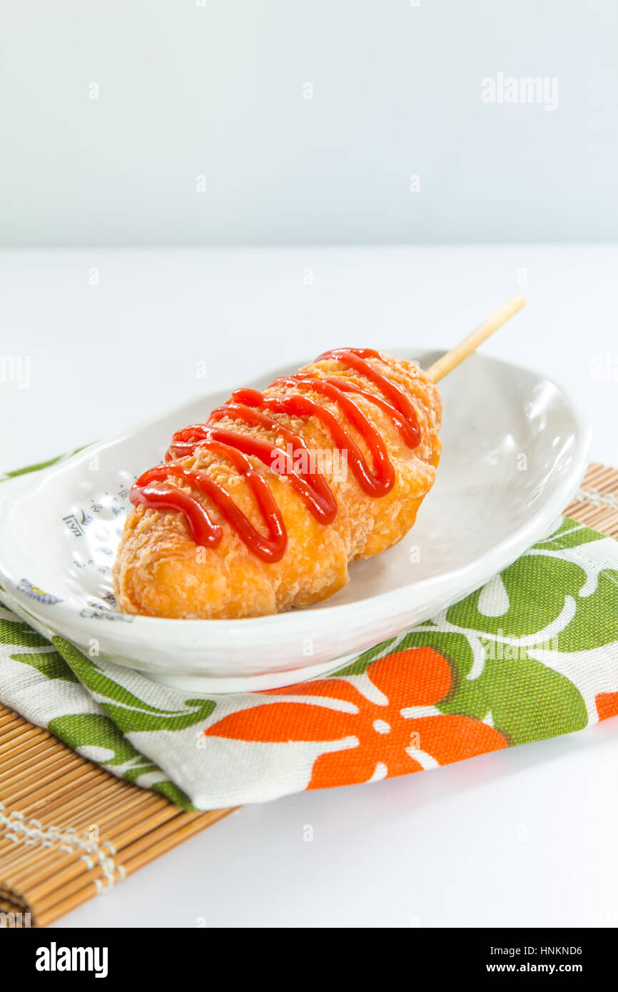 deep fried hot dog Stock Photo - Alamy