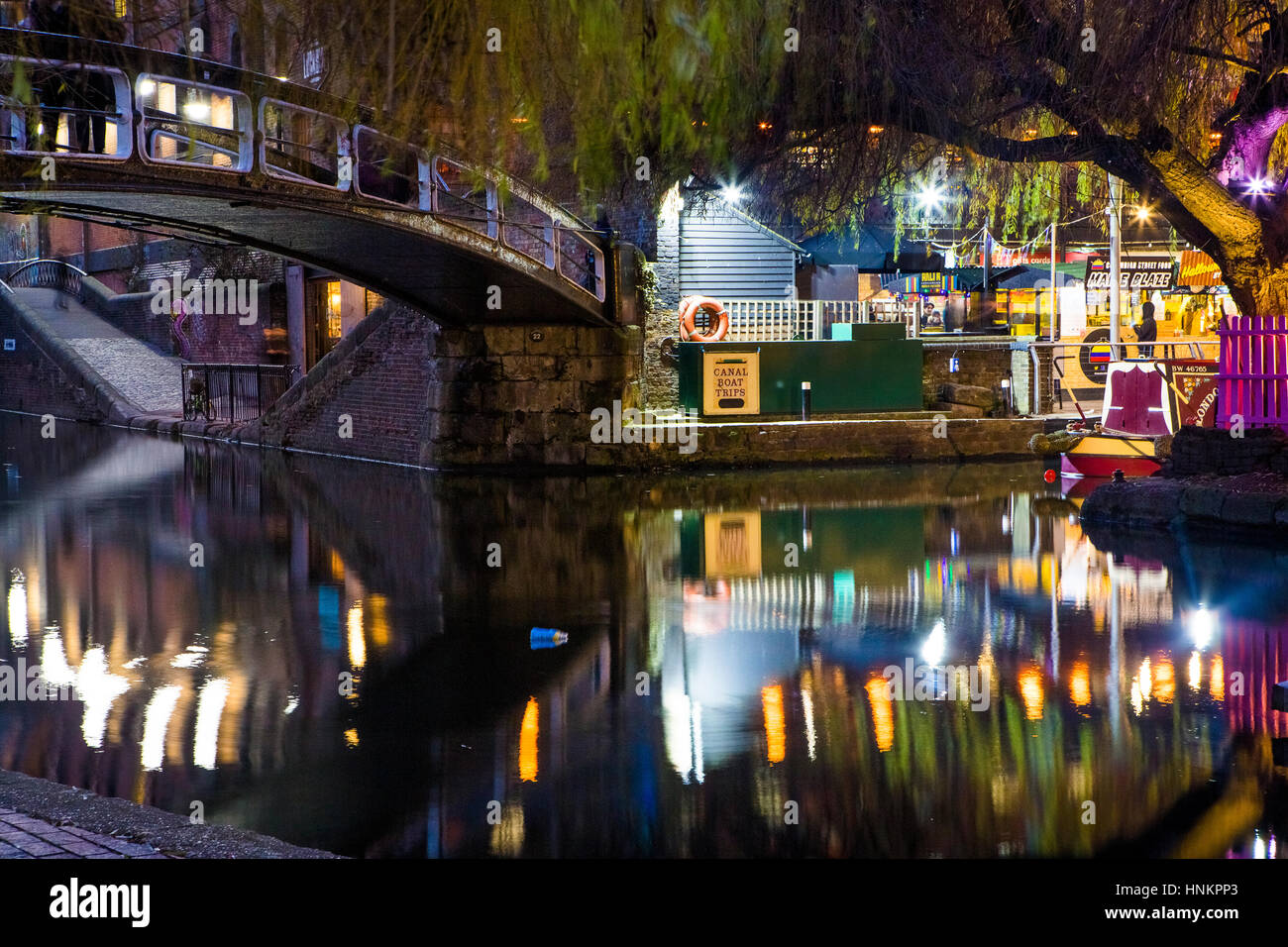 Camden Market view over Camden Lock, London, night time Stock Photo - Alamy