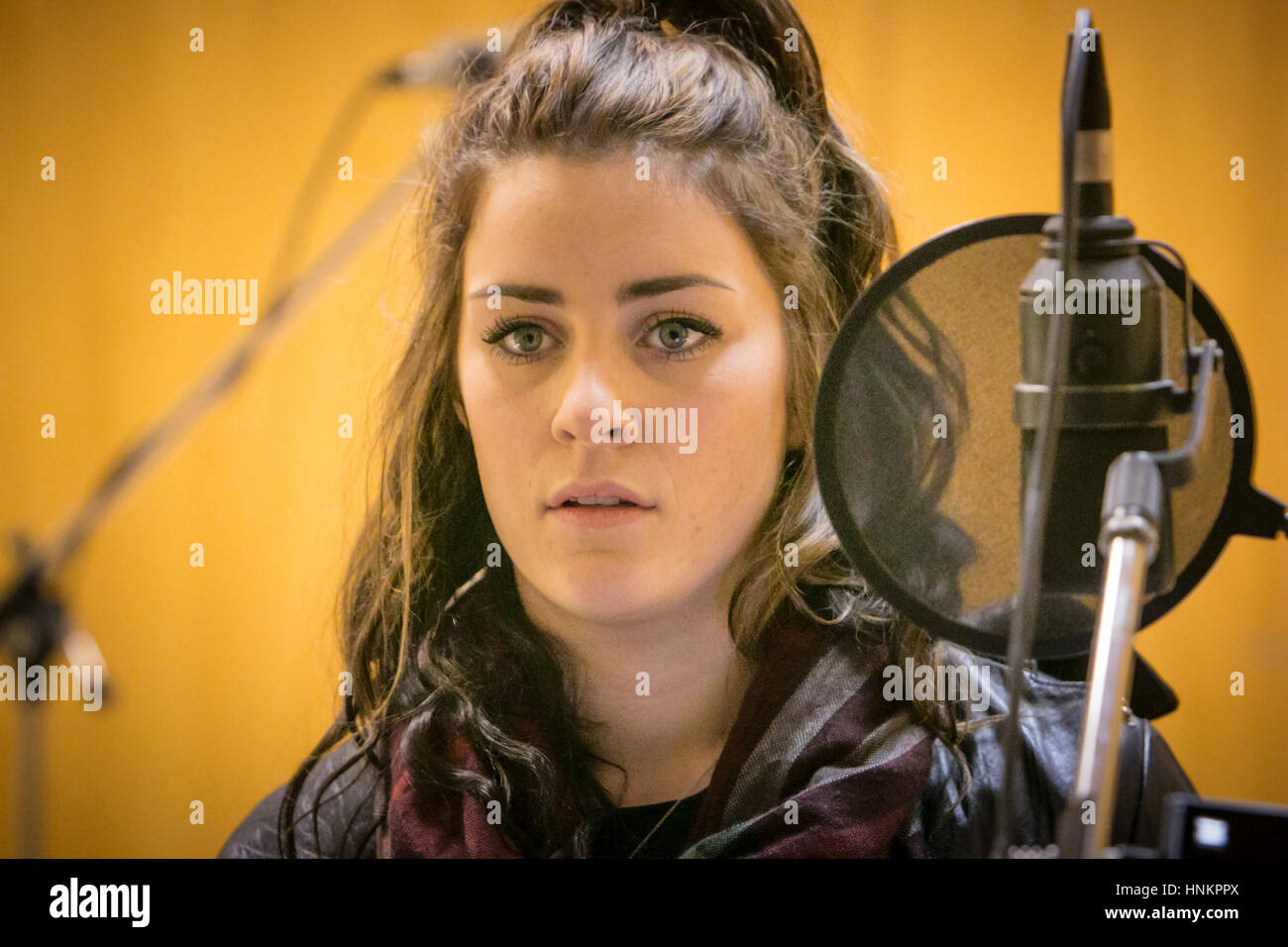 Singer Lucie Jones in the recording studio for Midsomer Murders Album ...
