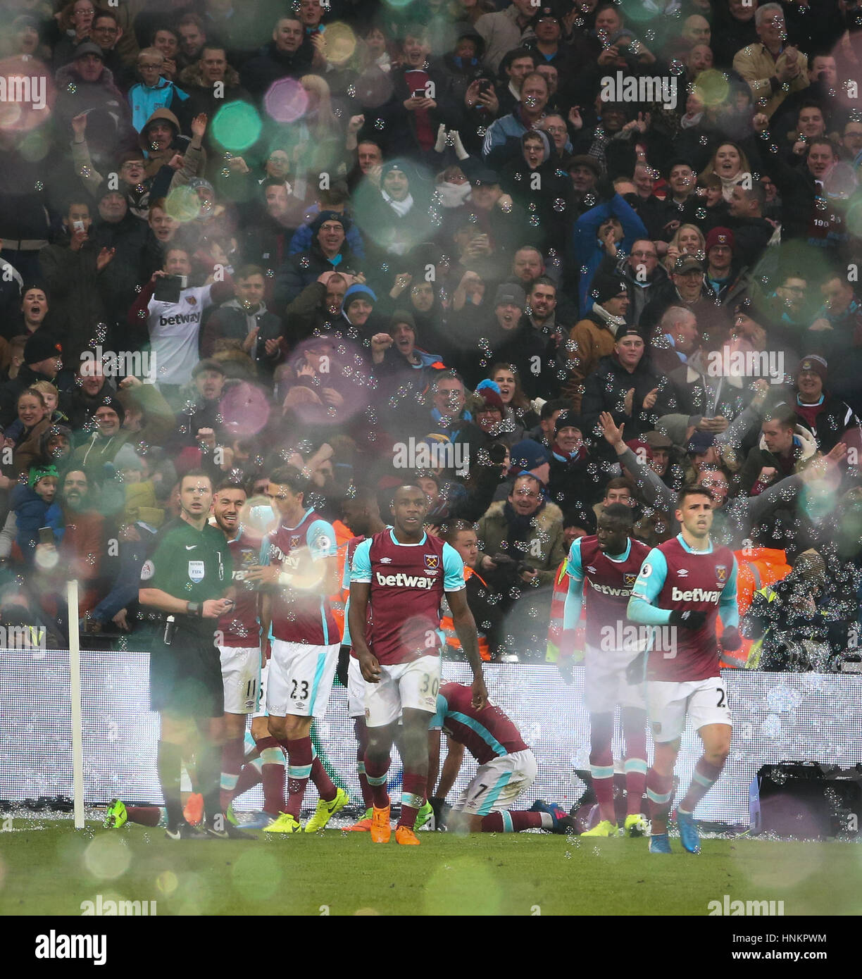 West Ham United celebrate scoring their second goal Stock Photo - Alamy